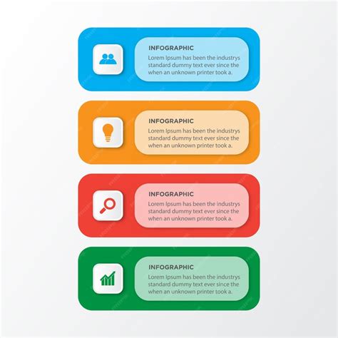 Premium Vector Infographic Template Design 4 Step With Icon Vector