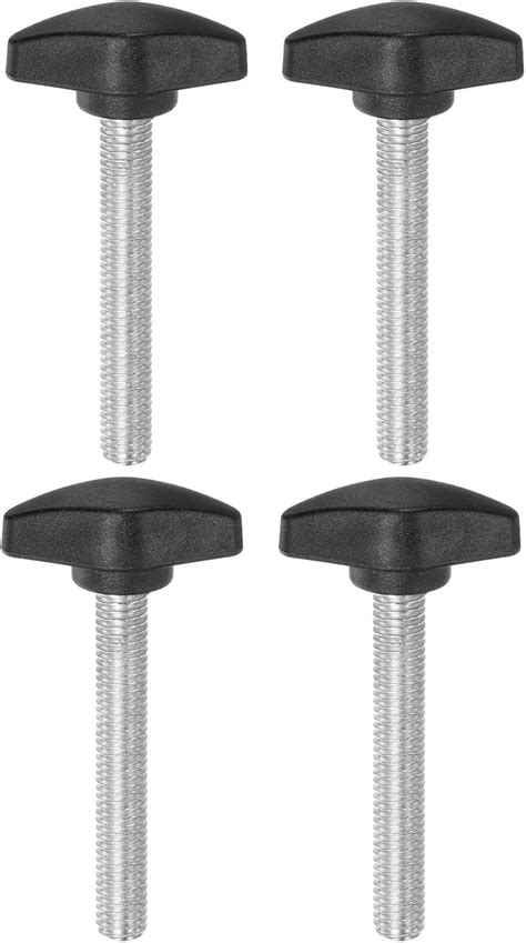 4pcs Tee Wing Thumb Screws M8 X 50mm Standard Male Thread Plastic T Handles Hand Clamping Knobs