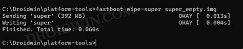 Fix Failed Remote ‘failed To Write Partition Table Droidwin