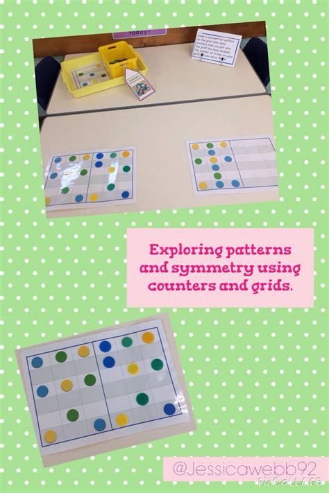 Exploring Symmetry And Patterns Using Counters And Grids Eyfs Math Math Challenge Eyfs