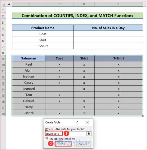 Index Match And Countif Functions With Multiple Criteria