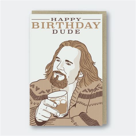 Happy Birthday Dude Letterpress Greeting Card Etsy Uk