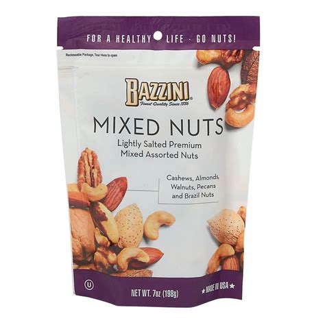 Bazzini Salted Mixed Nuts 7 Oz Pouch Nassau Candy