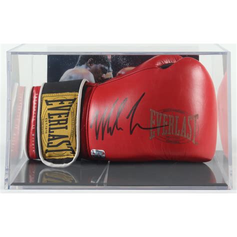 Mike Tyson Signed Everlast Brown Boxing Glove With Display Case Tyson