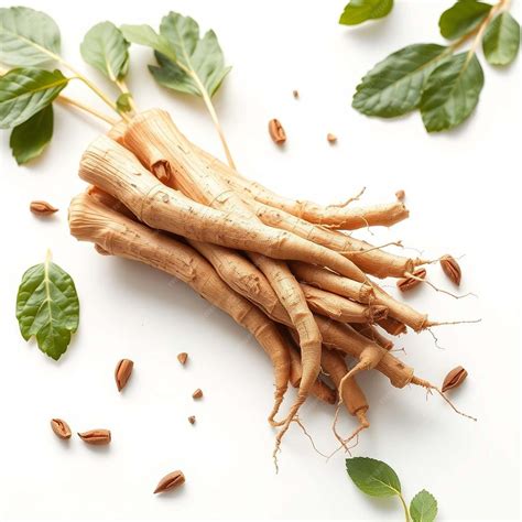 Ginseng Root Panax Medical Herb Plant Illustration Premium Ai