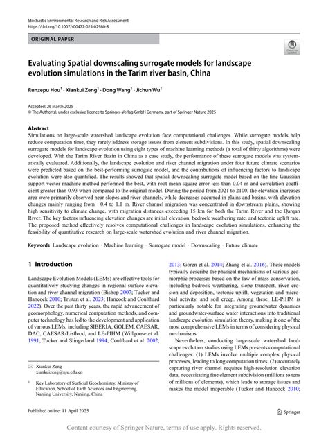 Evaluating Spatial Downscaling Surrogate Models For Landscape Evolution Simulations In The Tarim