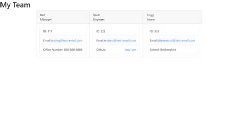Github Boy Son Team Profile Generator