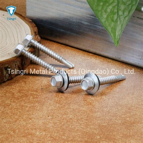 TGR Tsingri Carbon Steel Ruspert Surface Hex Flange Washer Self Drilling Screws Self Drilling