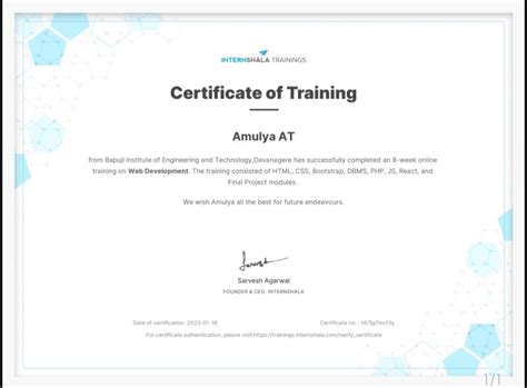 amulya a t on linkedin webdevelopment internshalatrainings techskills