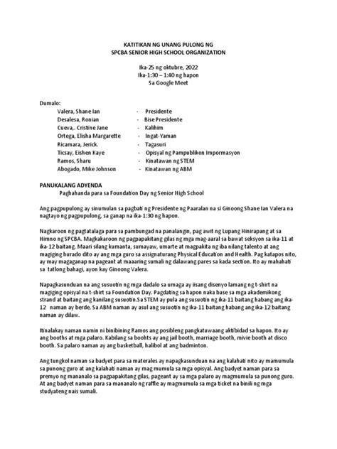 Katitikan Ng Pulong Pdf