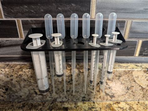 Aquarium Test Kit Syringe Pipette Tube Wall Mount Holds Assortment 1ml