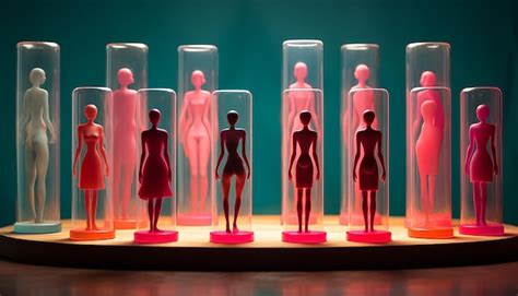 Premium Photo A 3d Poster Showing A Series Of Small Translucent Human