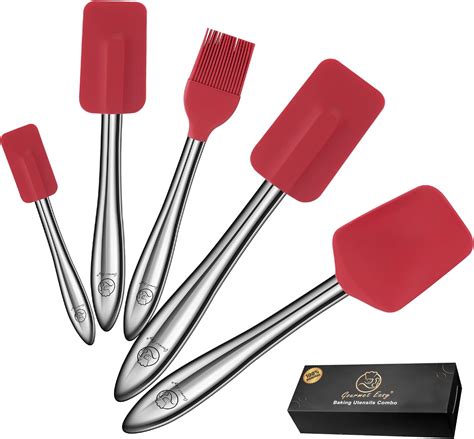 5pcs Silicone Spatula Cooking Utensils Set With Stainless
