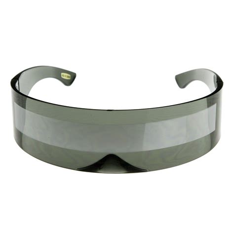 Futuristic Retro Mirror Wrap Around Shield Sunglasses Zerouv