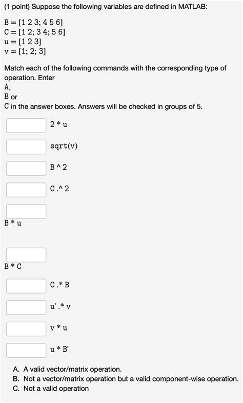 Solved 1 Point Suppose The Following Variables Are Defined