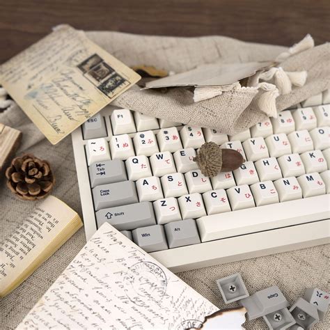 Mua 135 Keys Retro Japanese Keycaps Set Ash Grey Pbt Cherry Profile Keycaps Custom Dye Sub