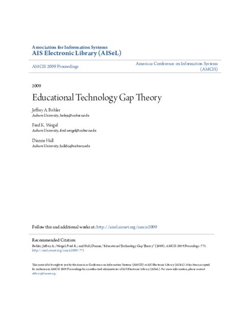 Pdf Educational Technology Gap Theory