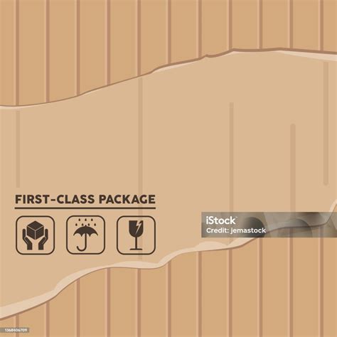 Cardboard First Class Package Stock Illustration Download Image Now