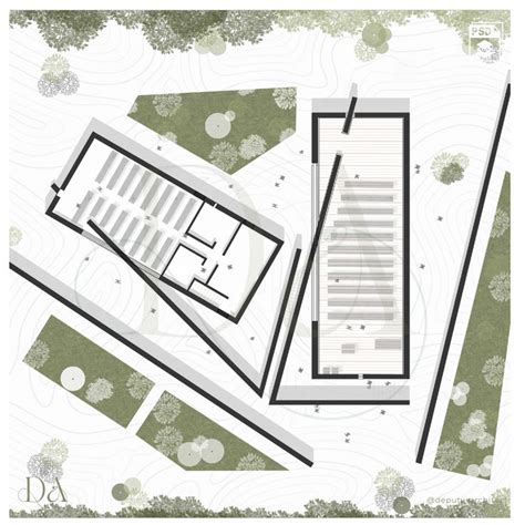 Church Of Light Tadao Ando Plan Render