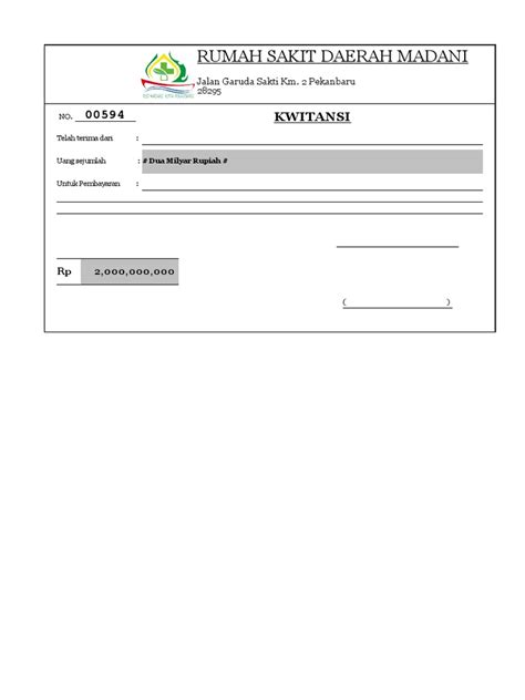 Contoh Template Kwitansi Excel Sederhana Ver 1 1 Pdf
