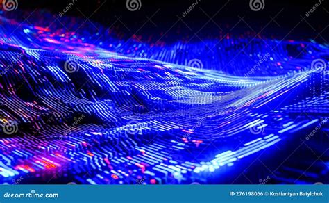 Blue And Red Abstract Background With Lines And Dots In The Middle Of It Generative Ai Stock