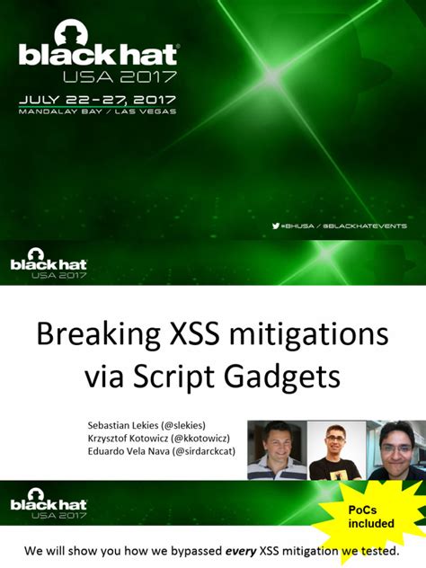Breaking Xss Mitigations Via Script Gadgets Bhusa Pdf Security Engineering Computing
