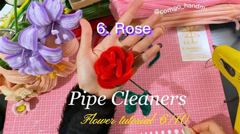 6 How To Make A Pipe Cleaner Rose Chenille Stems Flower Tutorials