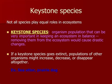 Ppt Biodiversity Keystone Species Energy Flow Chains Webs