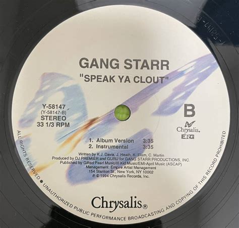 Hiphop Record ヒップホップ レコード Gang Starr Code Of The Streets 1994 Usラップ