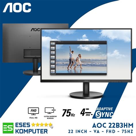 Jual Monitor Aoc 22b3hm Ultra Slim Led 215va65ms75hzfhd New