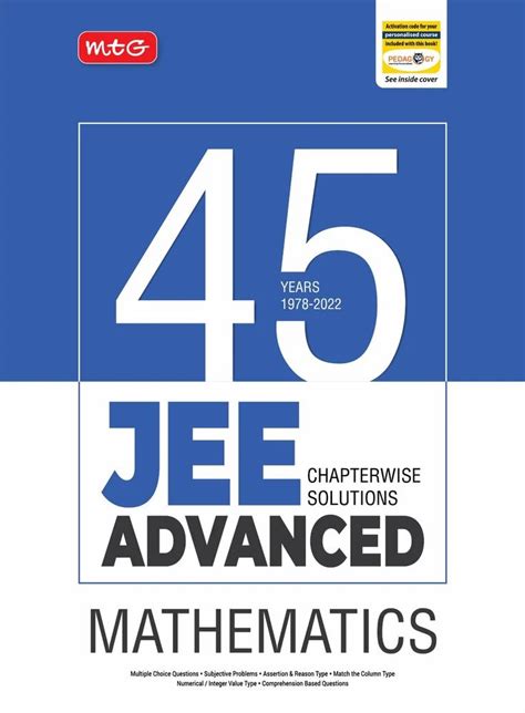 English 45 Years Jee Advance Chapterwise Solutions Mathematics 2022