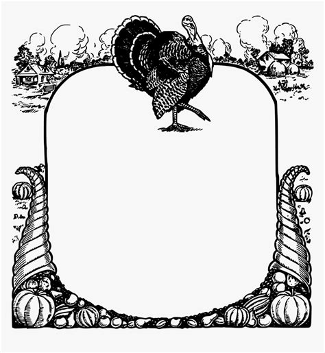 Thanksgiving Border Clip Art Black And White