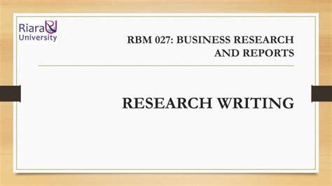 The Gist Of Research In Business Research Ppt