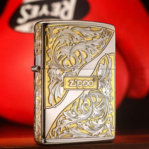 Bật Lửa Zippo Khắc Hoa Văn Trái Tim Bản Armor đồng Bóng Chiaki Vn