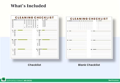 Cleaning Checklist Excel Template Best Templates