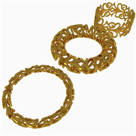 팔찌 보석 귀중한 풍부한 고급 목걸이 고급스러운 금 귀중한 보석 보석 3d 기호 스트립 장식 스트라이프 손목 밴드 체인 크라운 3d 모델 39 3ds Fbx