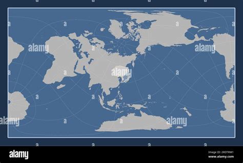 Amur Tectonic Plate On The Solid Contour Map In The Patterson Cylindrical Oblique Projection