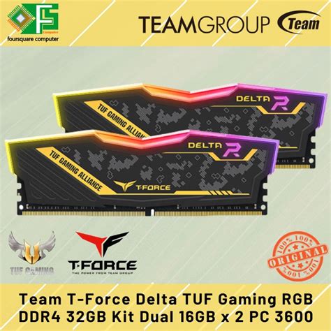 Jual Ram DDR4 32GB Kit 2x16GB PC 3600 Mhz Team T Force Delta TUF Gaming Alliance Desktop Memory