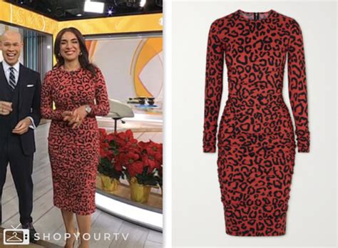Cbs Mornings December 2024 Adriana Diaz S Red And Black Leopard Midi