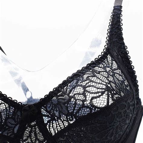 Plus Size Womens Bras Lace Plunge Perspective Bralette Underwear B C D