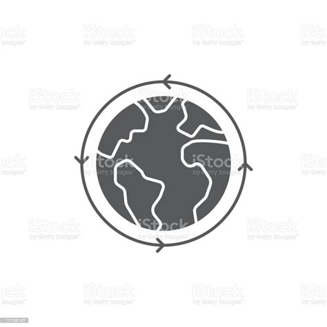 Earth Globe Vector Icon Symbol Isolated On White Background Stock