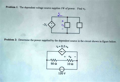 Problem The Dependent Voltage Source Supplies W Of Power Find V Problem Determine The