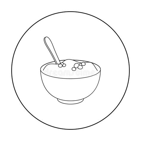 Icono De Los Purés De Patata En Estilo Del Esquema Aislado En El Fondo