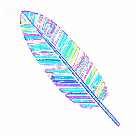 Colorful Striped Feather On White Background Stock Illustration