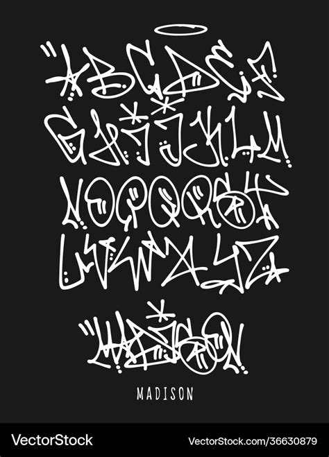 Handwritten Graffiti Tag Font Royalty Free Vector Image