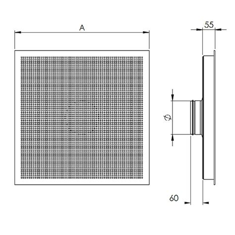 Plenum For White Painted Metal Diffuser With Fixed Perforated Screen And Back Circular Coupler