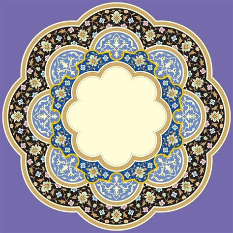 قاب گل عربی طرح سنتی اسلامی عنصر دکوراسیون مسجد پیش زمینه ظرافت با