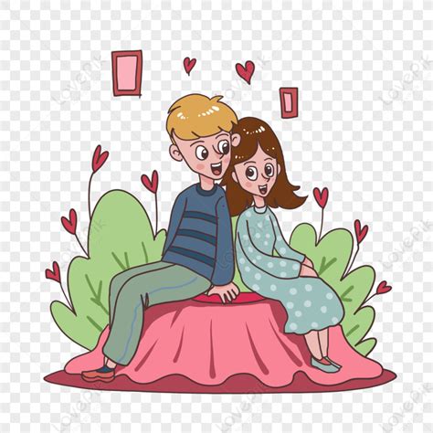 발렌타인 데이에 다시 앉아 Png 일러스트 무료 다운로드 Lovepik