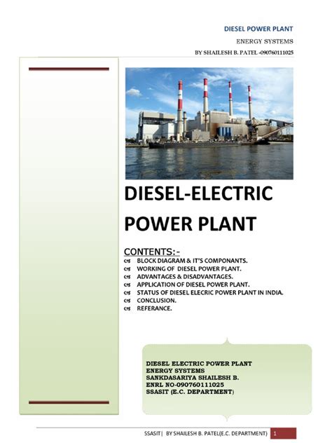 Diesel Electric Power Plant Pdf Electrical Engineering Electric Power