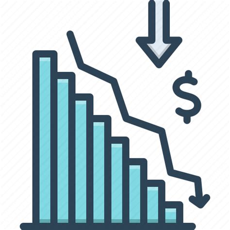 Down Downward Graph Chart Reduction Decrease Financial Icon